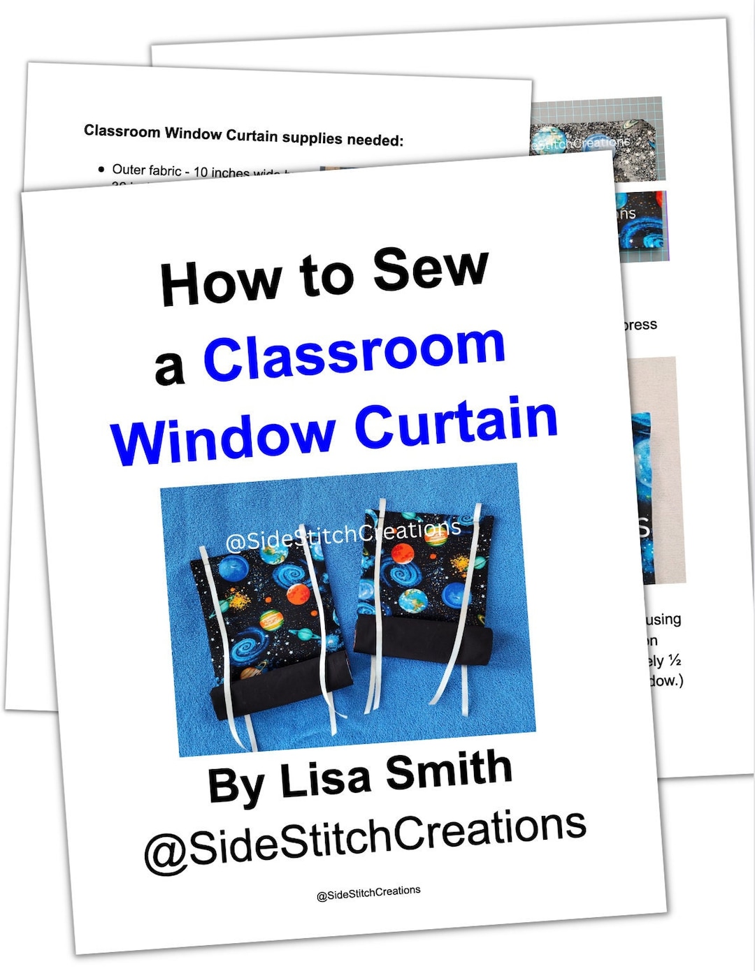 How to Sew a Classroom Window Covering Curtain Tutorial / Printable ...