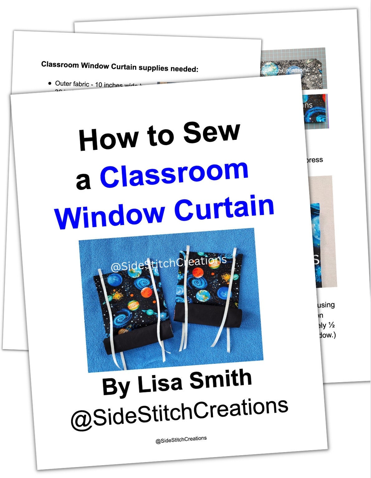 How to Sew a Classroom Window Covering Curtain Tutorial / Printable ...