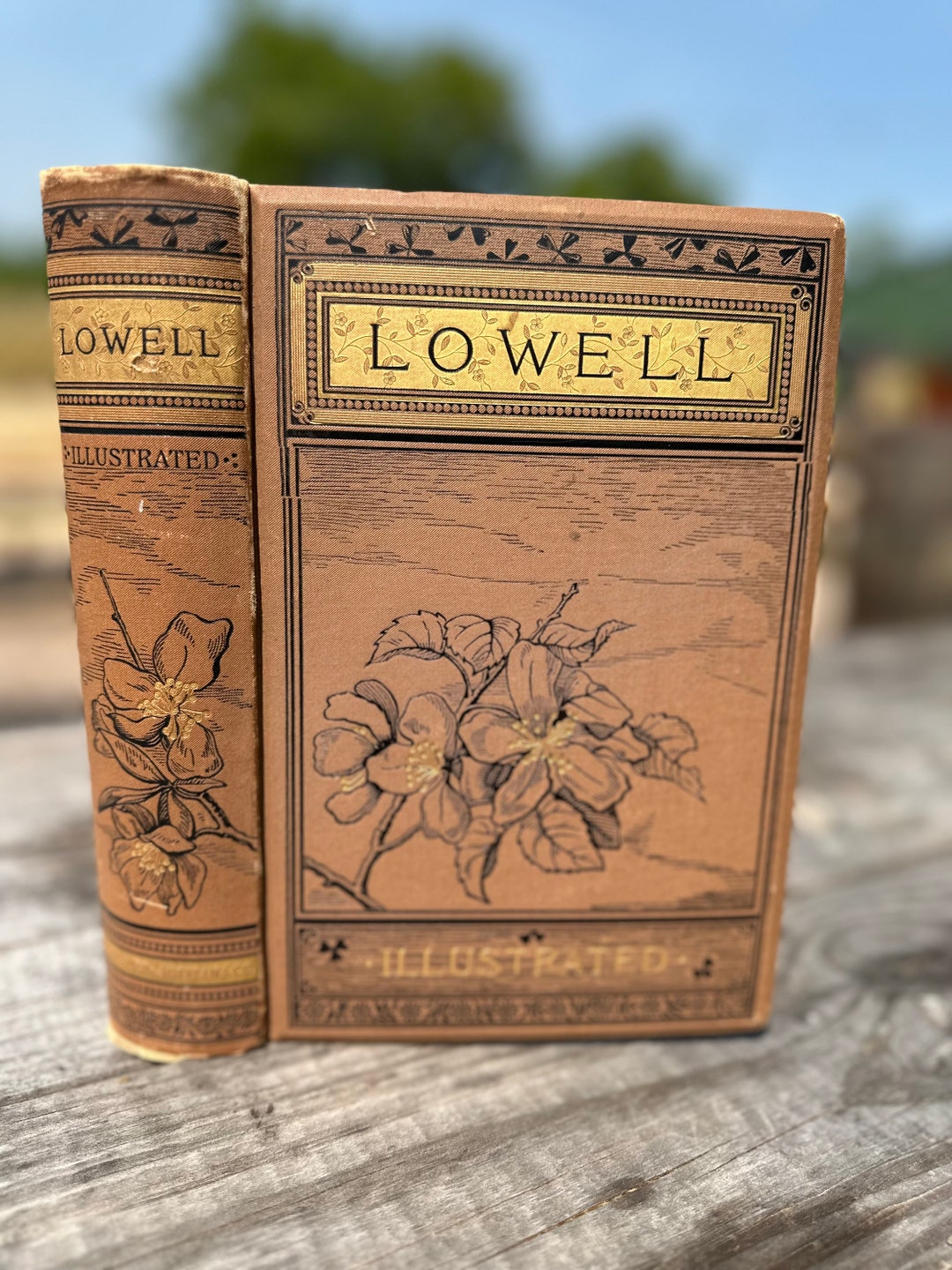 The Poetical Works of Lowell 1889 Antique Gilded Book Collector’s Copy ...