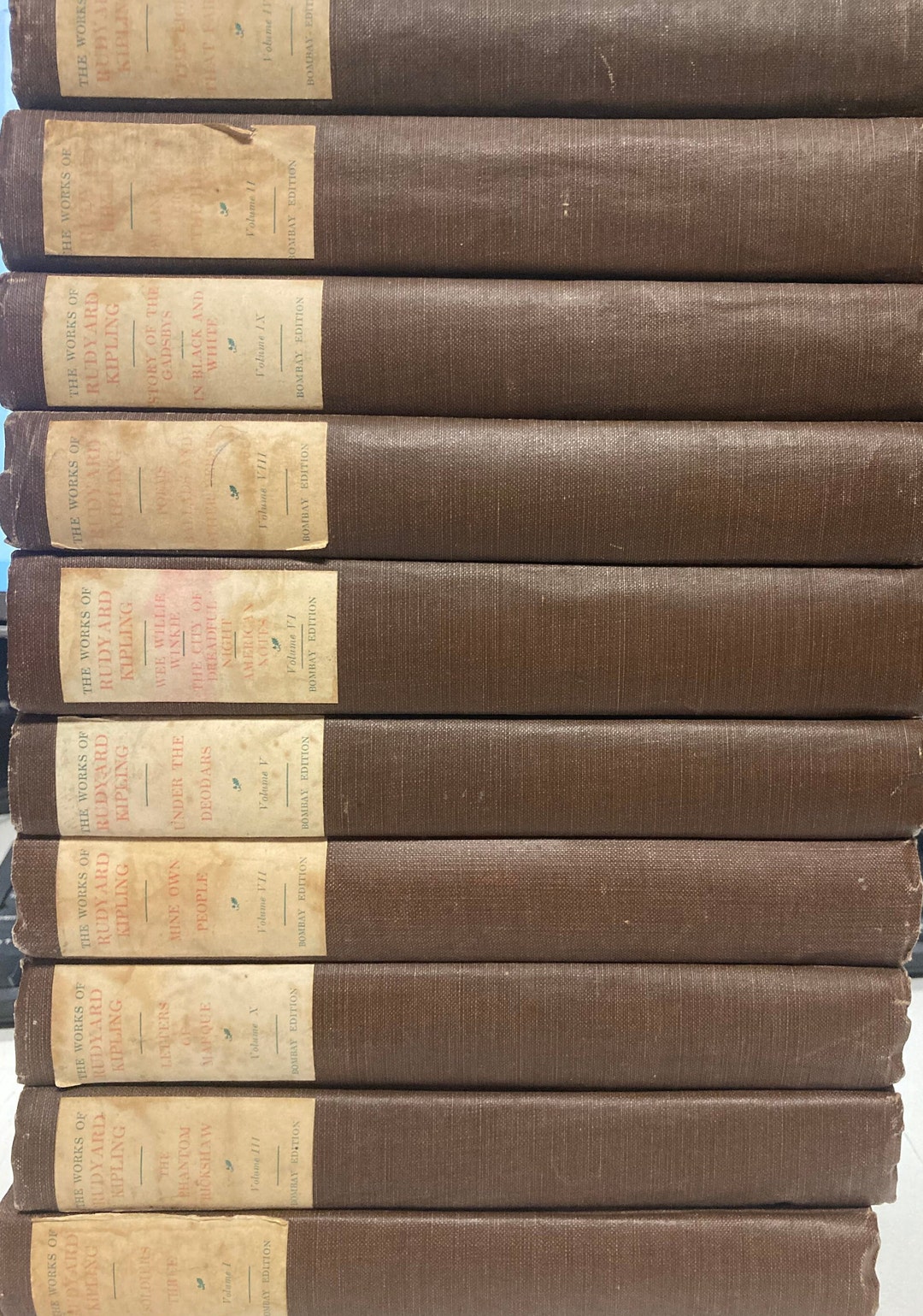The Works of Rudyard Kipling Complete Set of 10 Bombay Editions ...