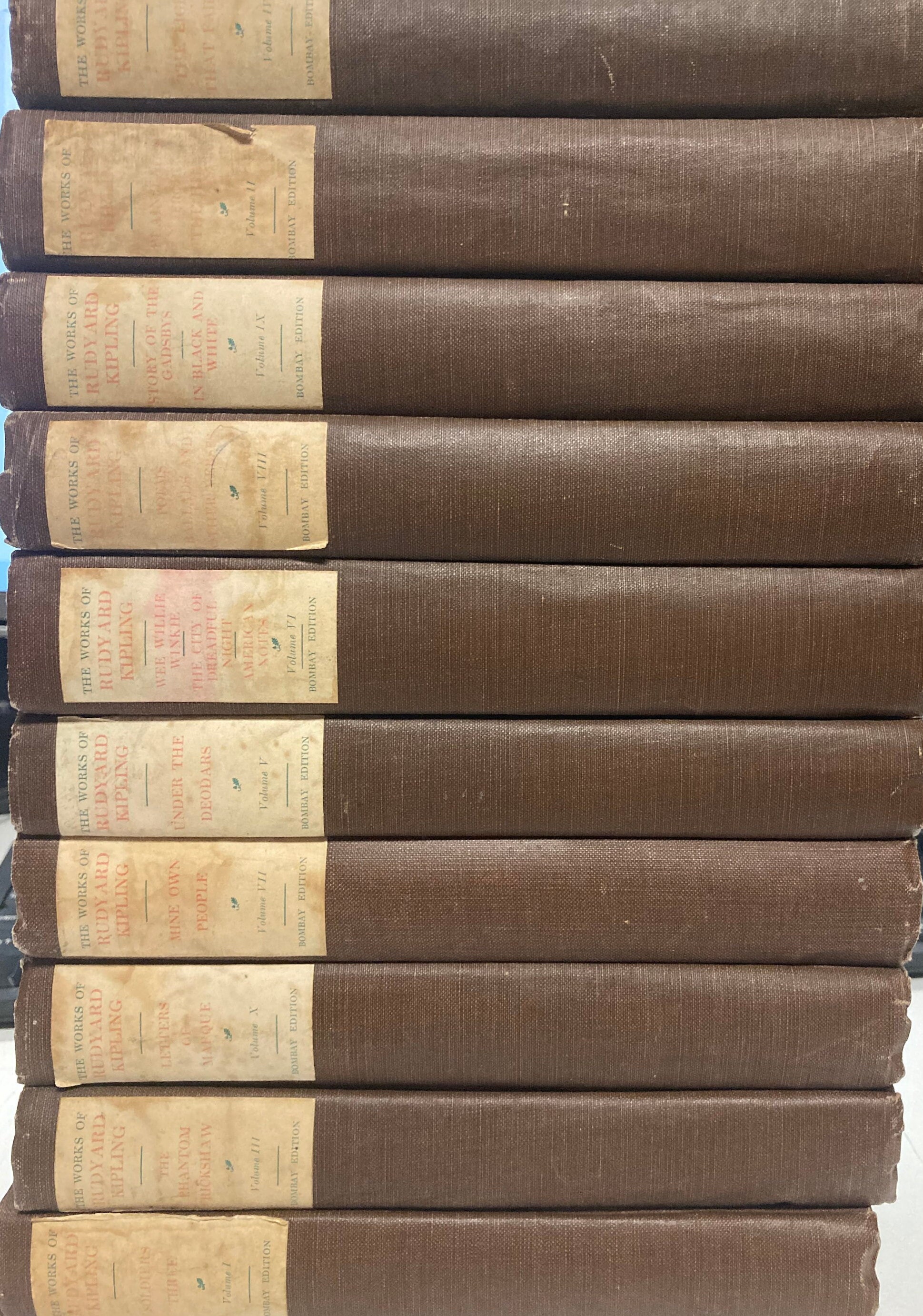 The Works of Rudyard Kipling Complete Set of 10 Bombay Editions ...