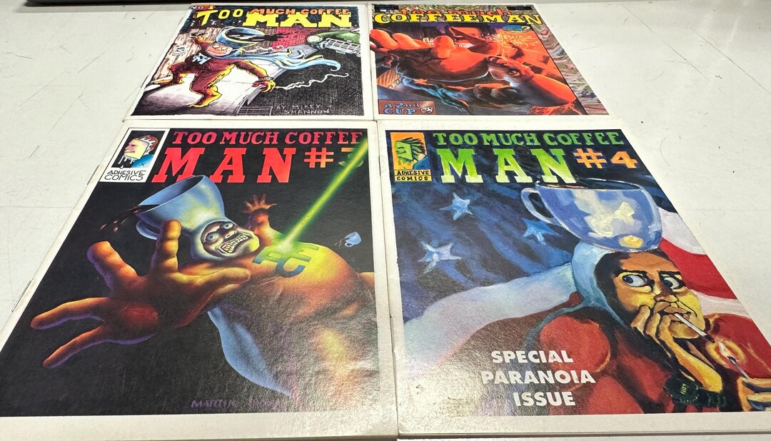 Too Much Coffee Man Mini Comic Books Set of 4, Comics 1-4 - Etsy