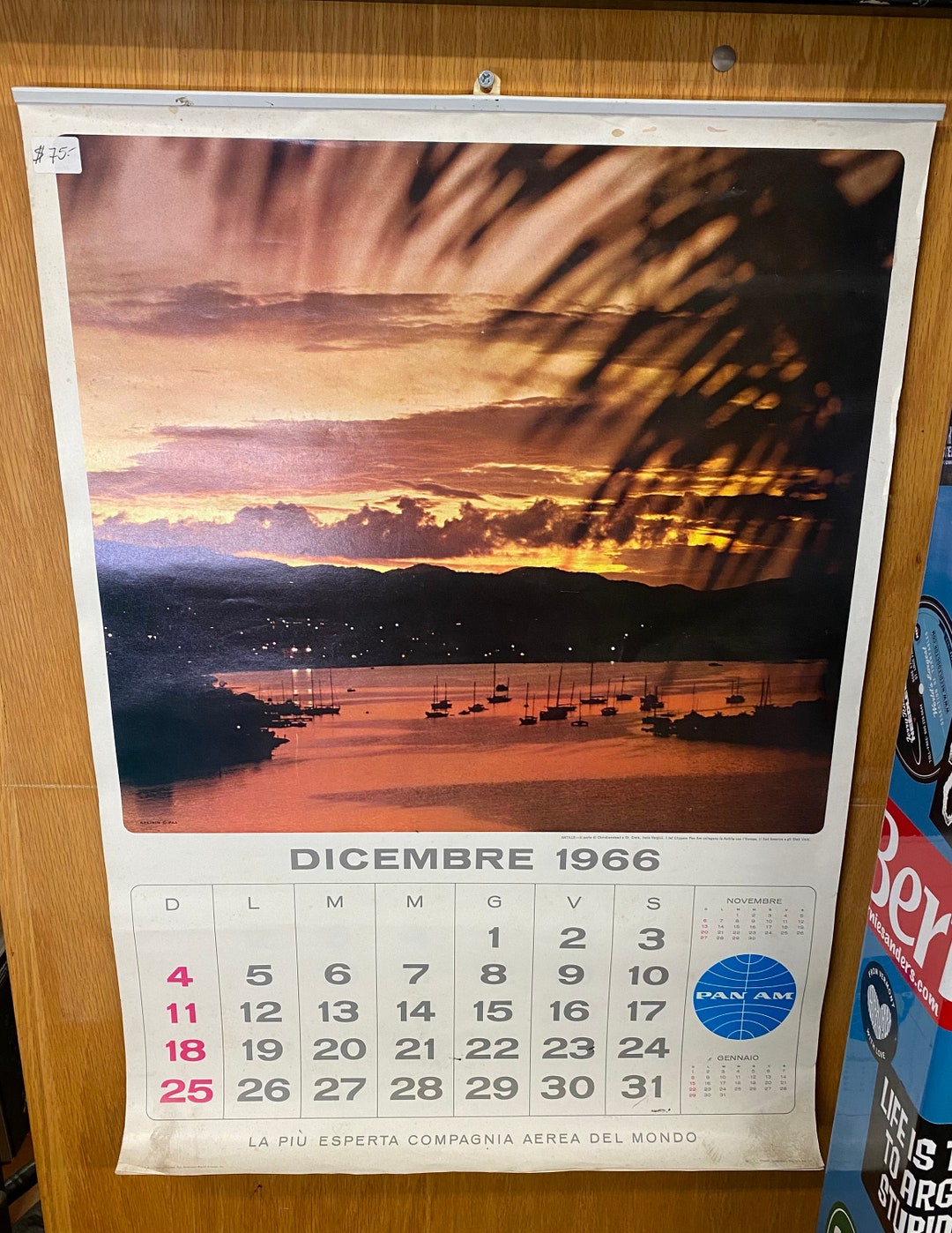 1967 Pan Am Calendar in Italian - Etsy