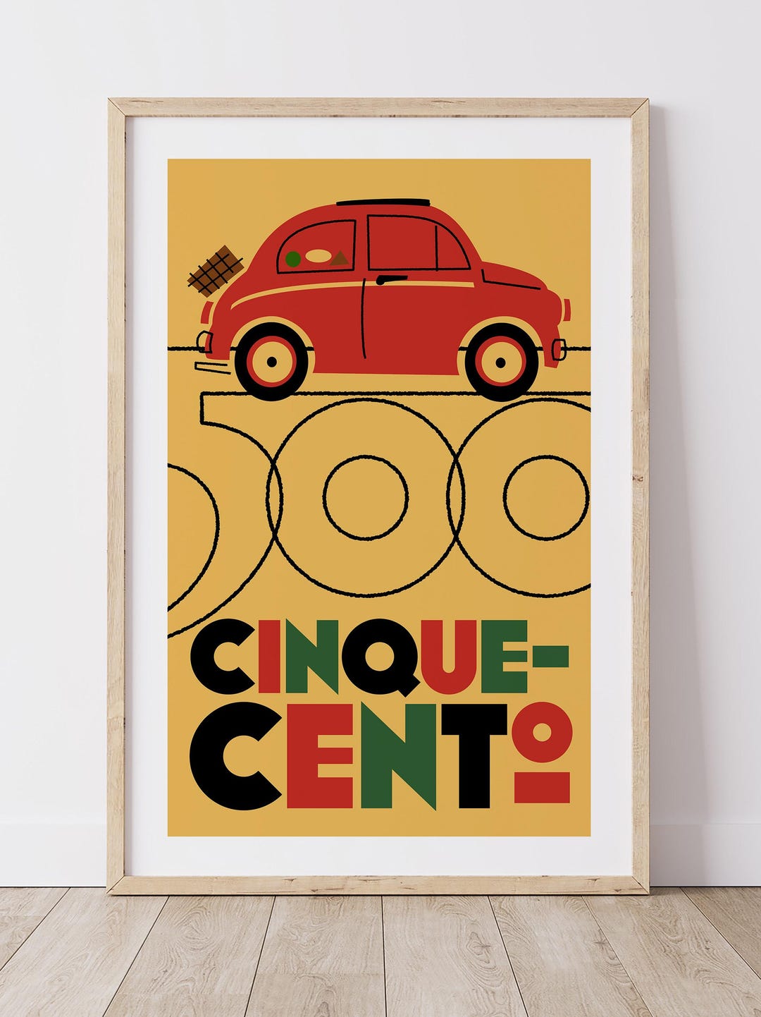 Cinquecento Poster, Whimsical, Wall Decor, Printable Poster, Italy ...