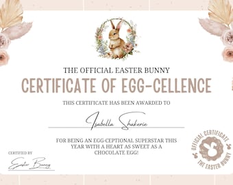 Certificate of Egg-cellence Award – Funny Printable Reward Certificate ...