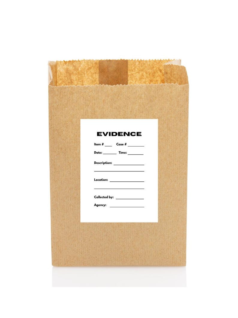 Printable Crime Scene Evidence Label: Forensic Party Prop (digital ...