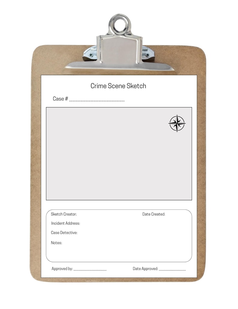 Printable Crime Scene Sketch Template: Forensic Diagram (digital ...