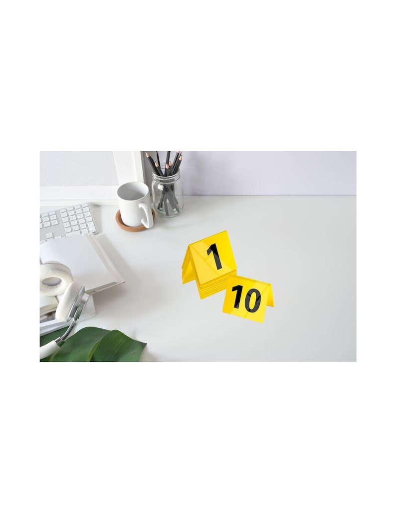 Crime Scene Evidence Number Desk Markers (1-10/10pcs) | Forensic Desk ...