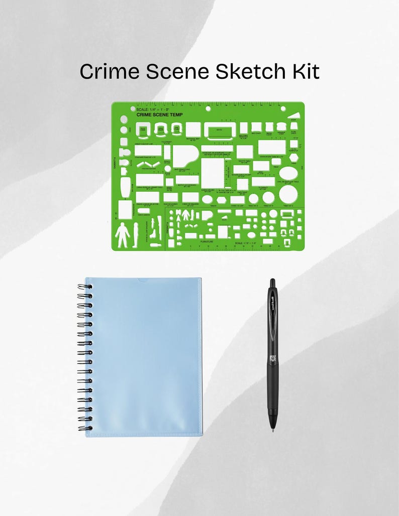 Crime Scene Sketch Kit – CSI Sketch Template, Sketch Diary & Uni-ball ...
