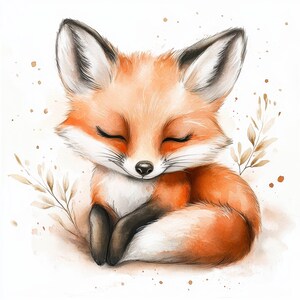 10 Baby Cute Fox Clipart, Watercolor Clipart, Baby Shower Clipart, Baby ...
