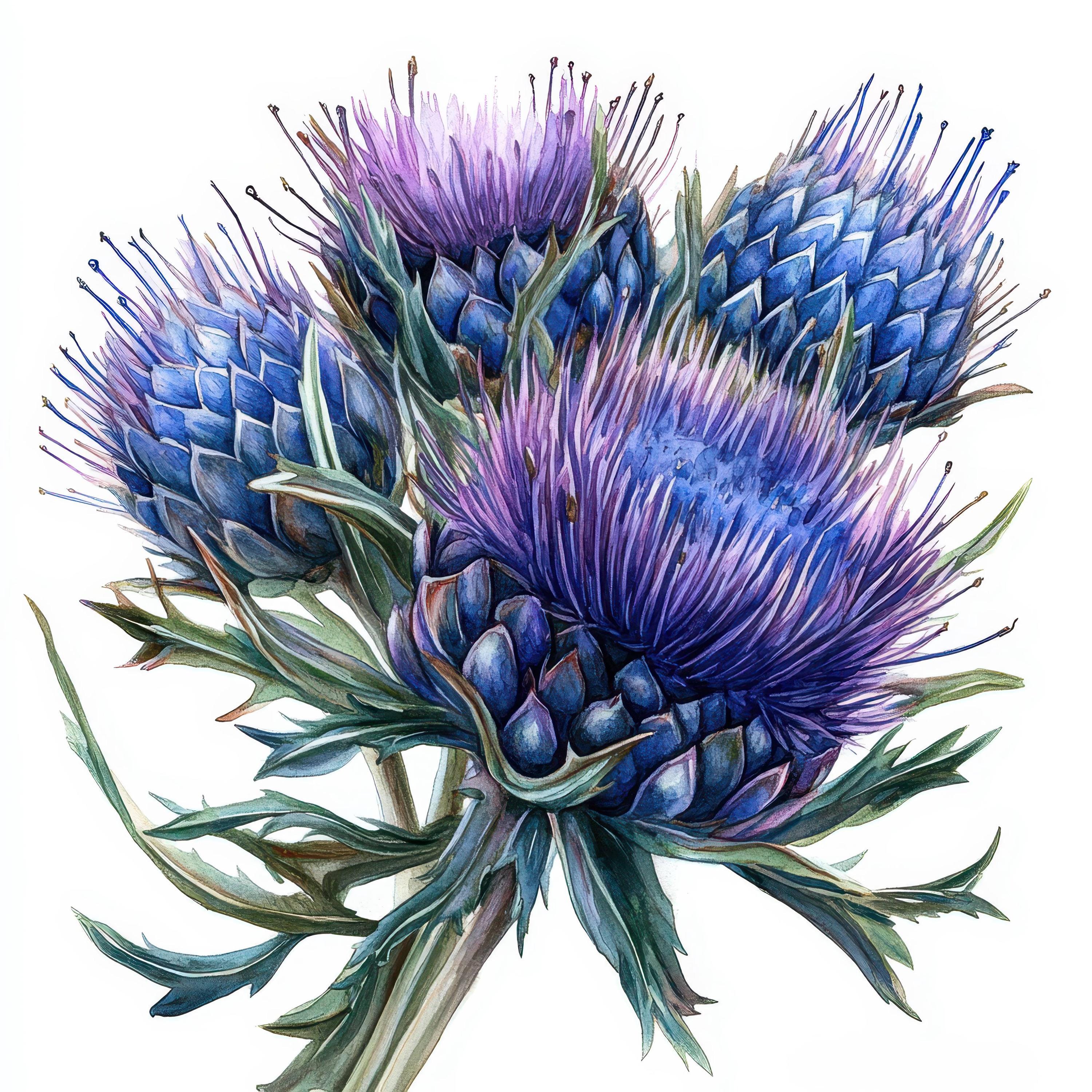 10 Thistle Clipart, Digital Download, Botanical Art, 10 High Quality ...