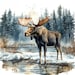 10 Winter Moose Clipart, High Quality Jpgs, Digital Download ...