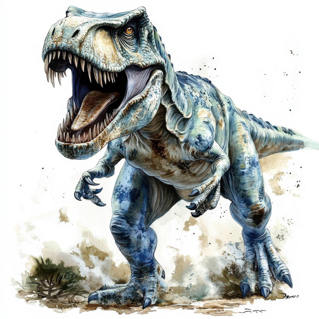 10 T Rex Clipart, Printable Watercolor Clipart, Digital Download ...