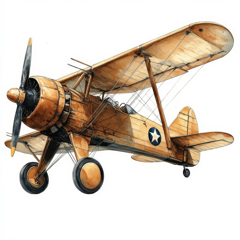 10 Vintage Planes Clipart, 10 High Quality Jpgs, Digital Download ...