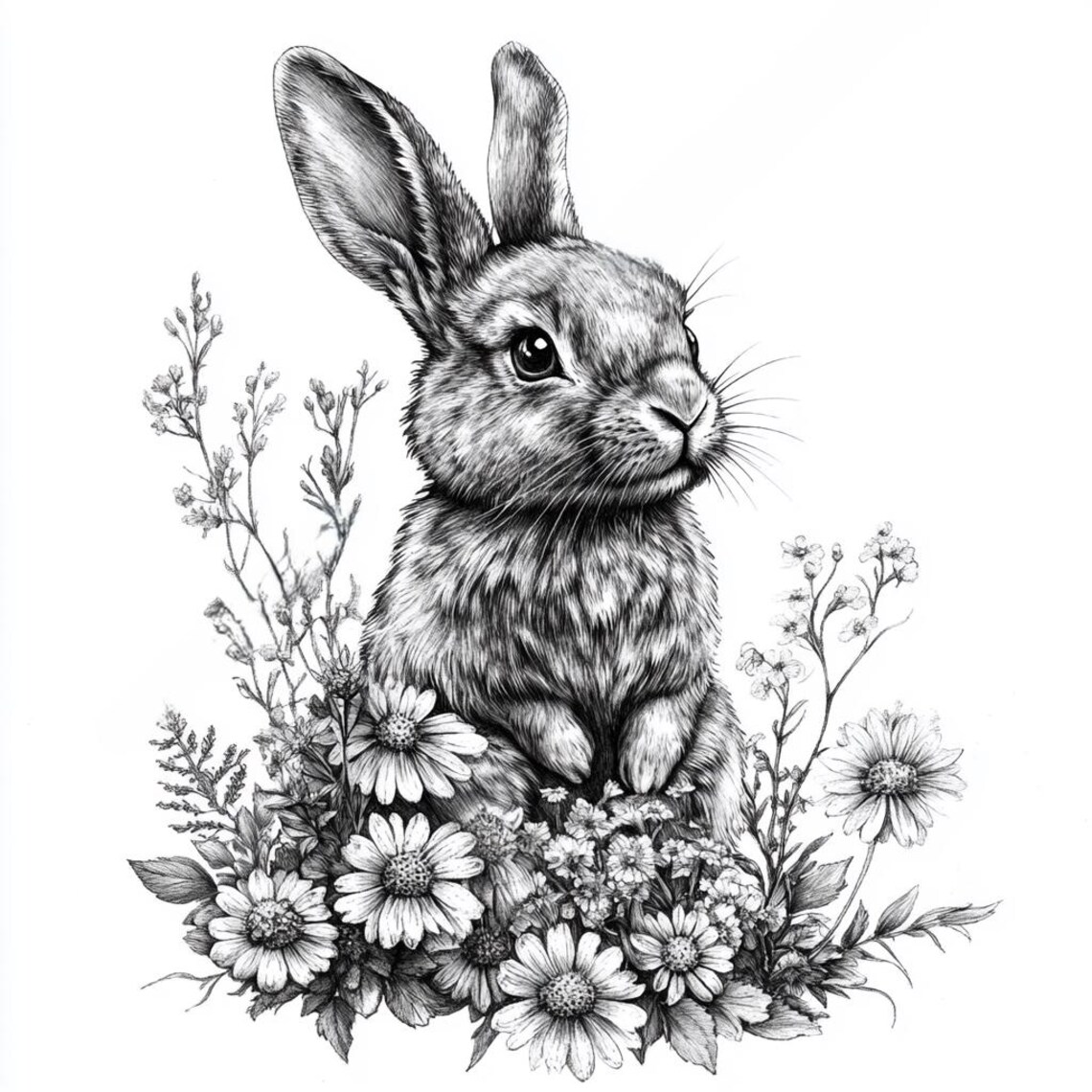 10 Bunny Black Ink Clipart, 10 High Quality Jpgs, Instant Digital ...