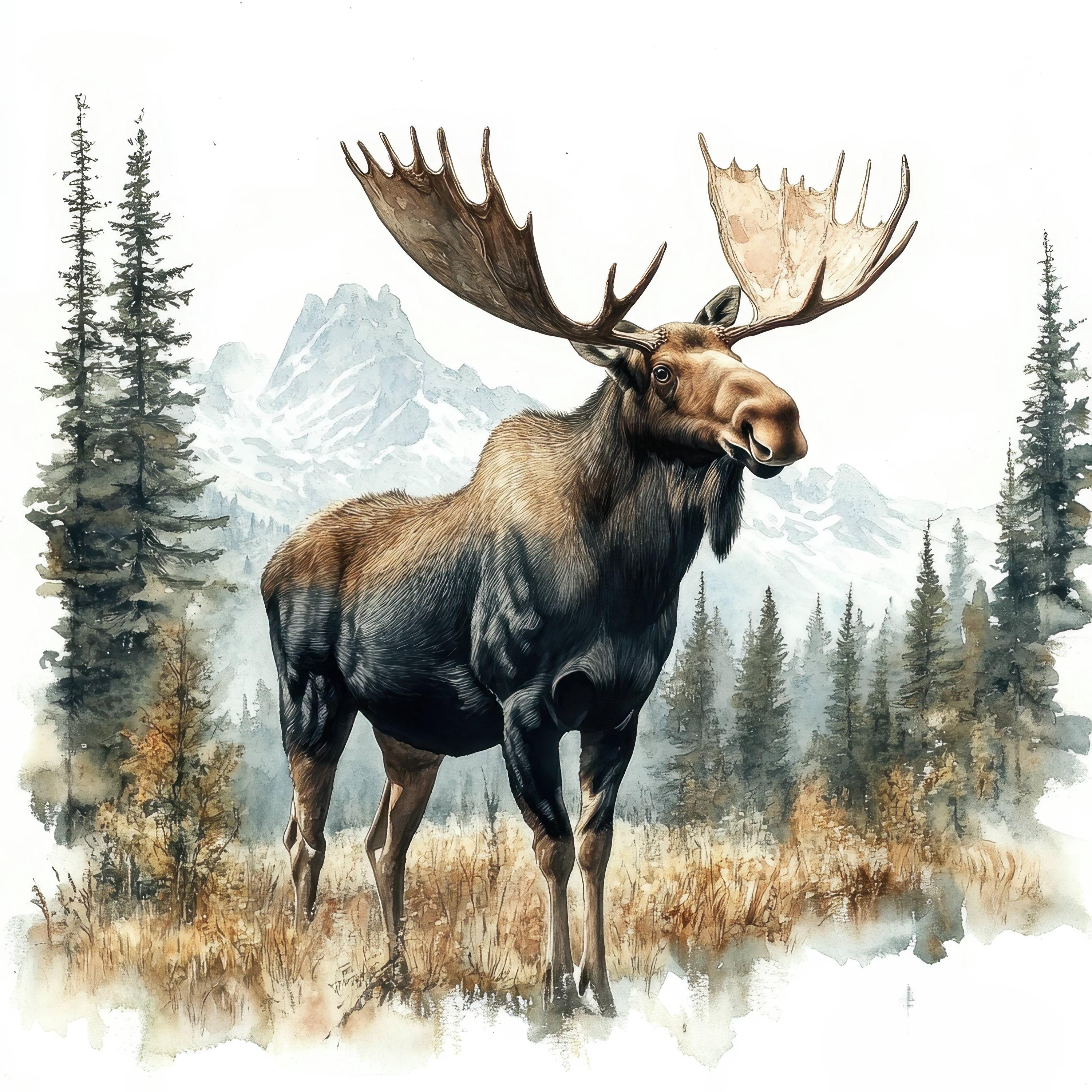 10 Moose Clipart, 10 High Quality Jpgs, Digital Download, Printable ...