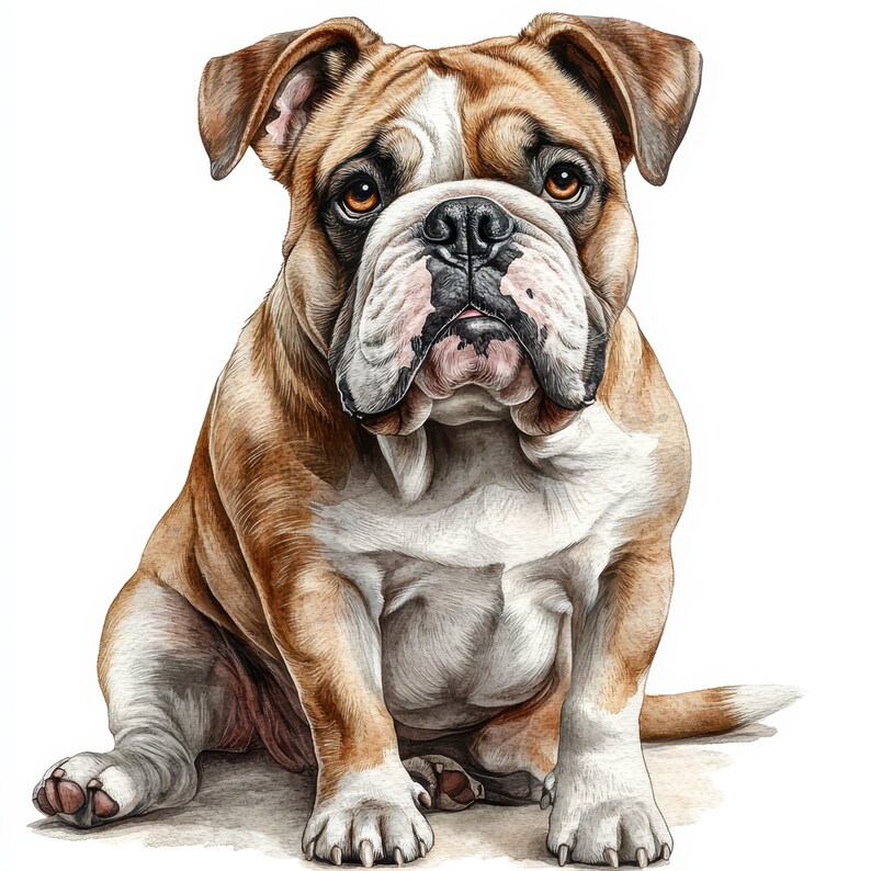 10 Bulldog Clipart, 10 High Quality Jpgs, Digital Download, Cute Animal ...