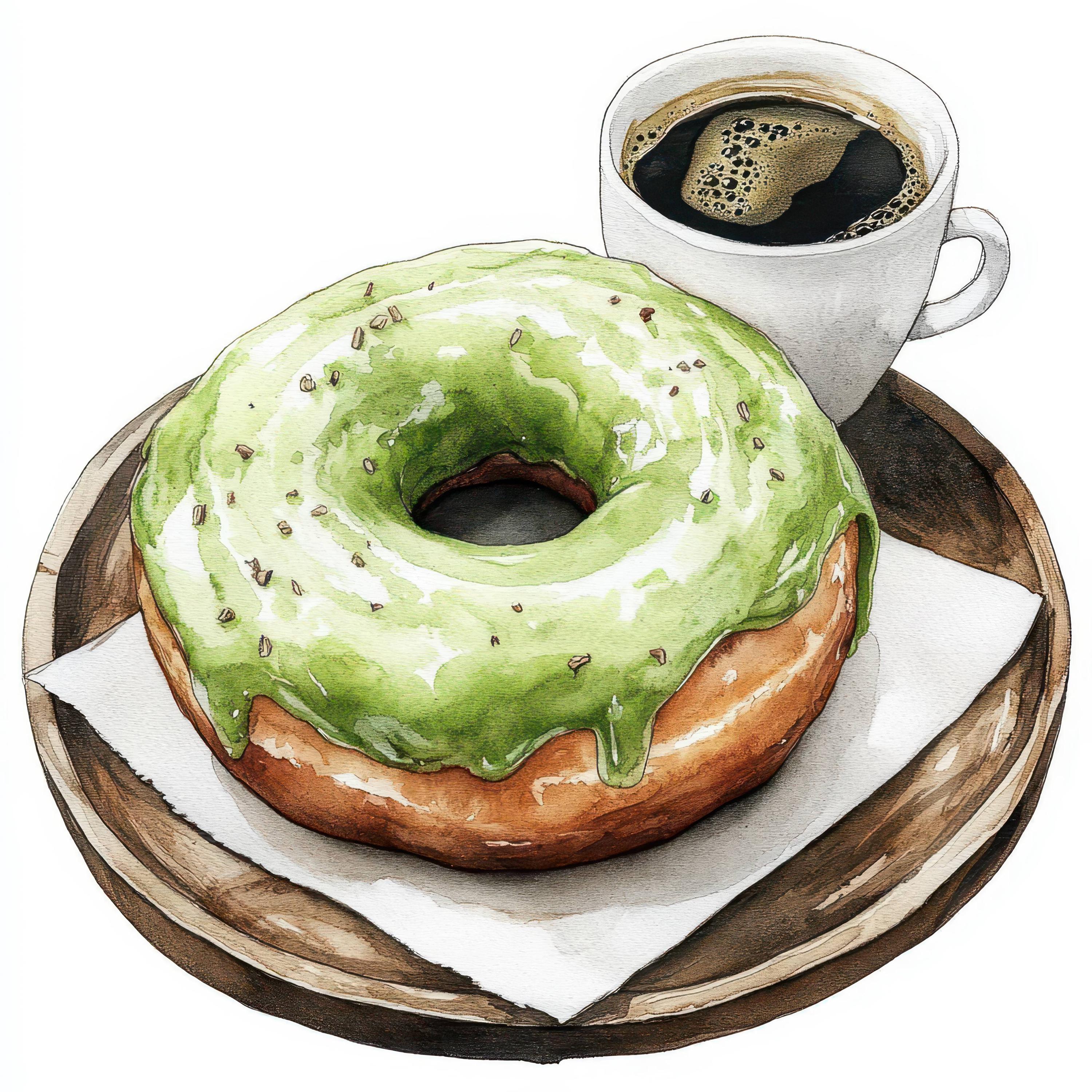 10 Donut and Coffee Clipart, Printable Watercolor Clipart, Junk ...