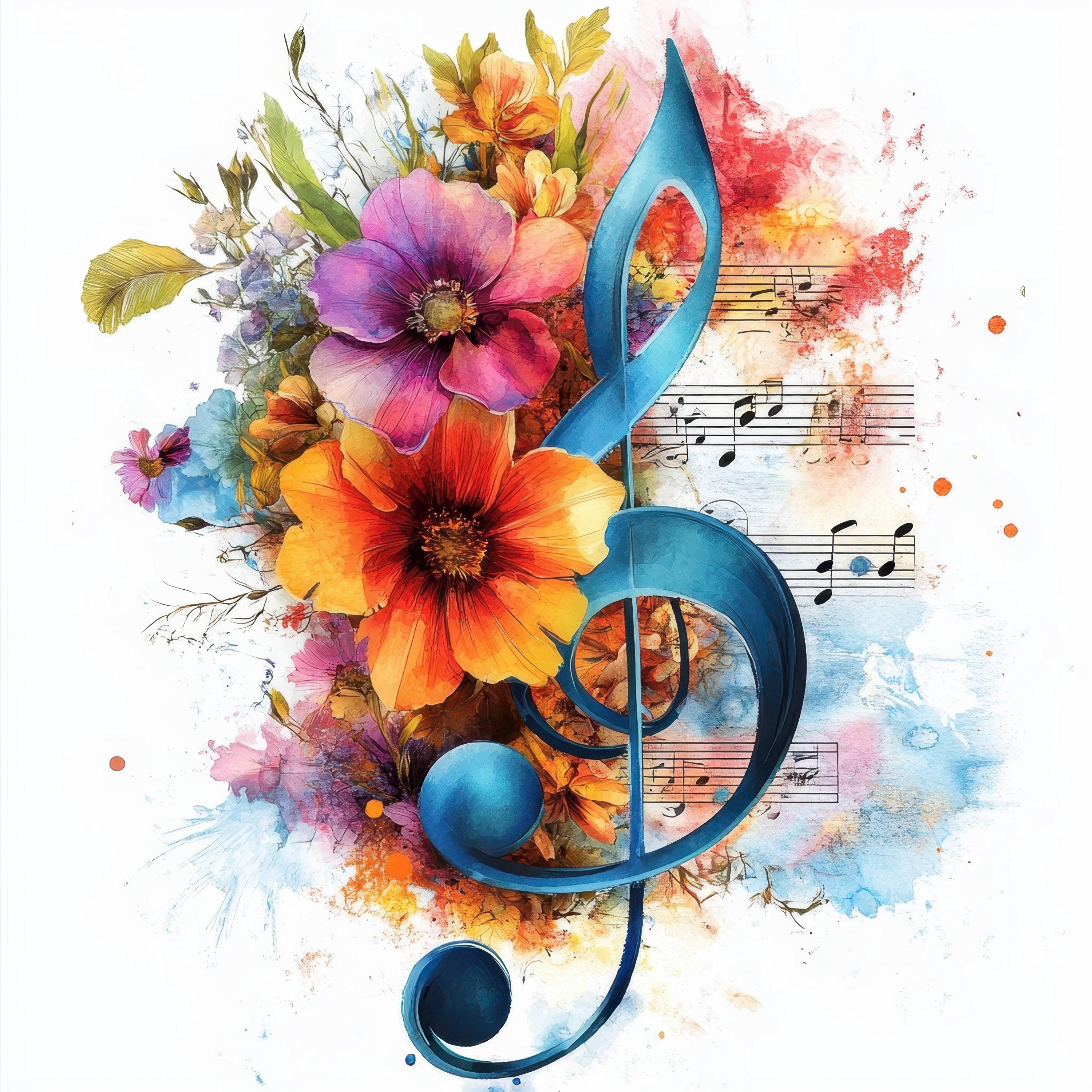 10 Watercolor Music Notes Clipart, 10 High Quality Jpgs, Digital ...