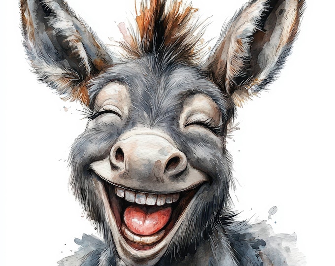 12 Happy Donkeys Clipart, Donkey Clipart, JPG, Commercial Use,digital ...