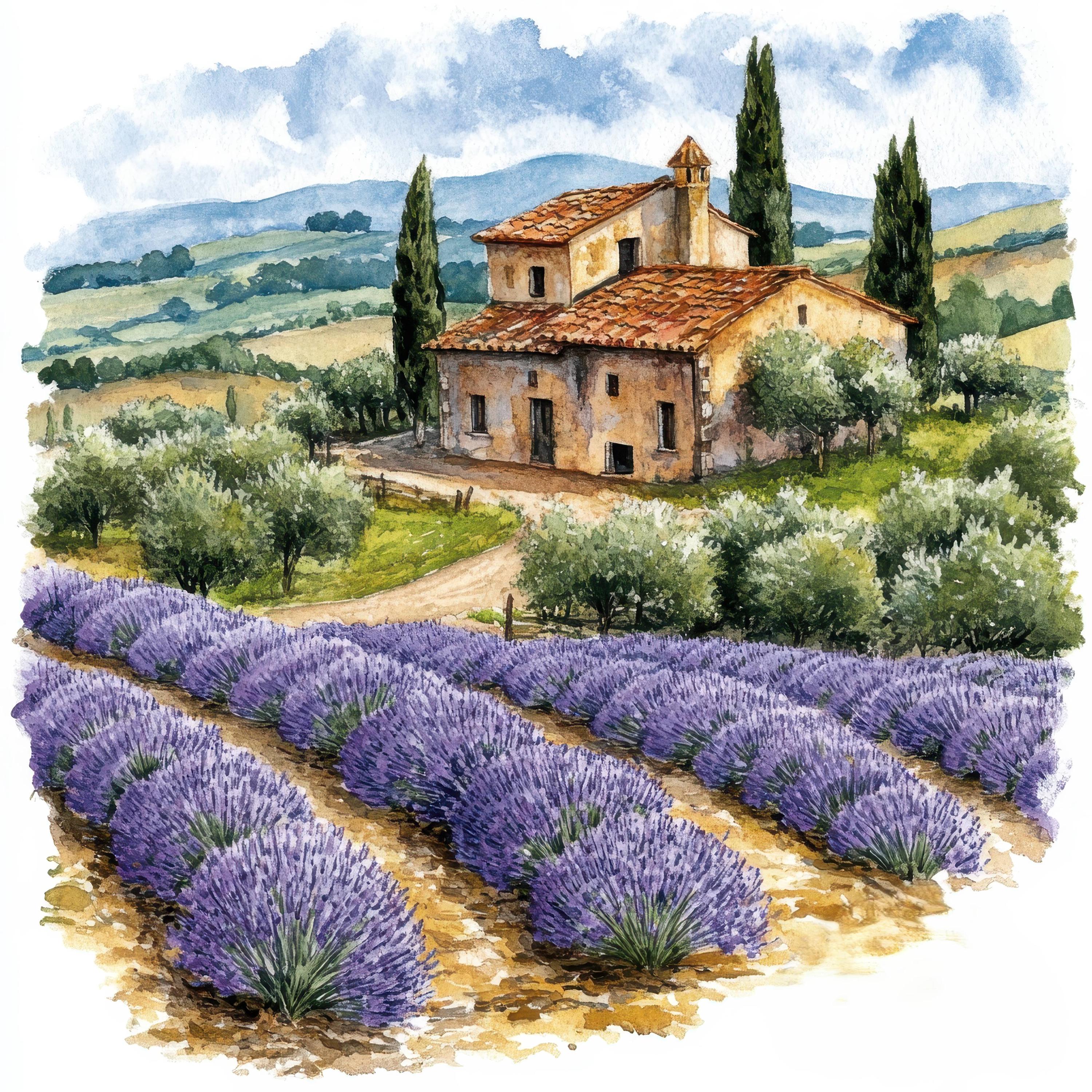 10 Provence Landscape Clipart, 10 High Quality Jpgs, Digital Download ...