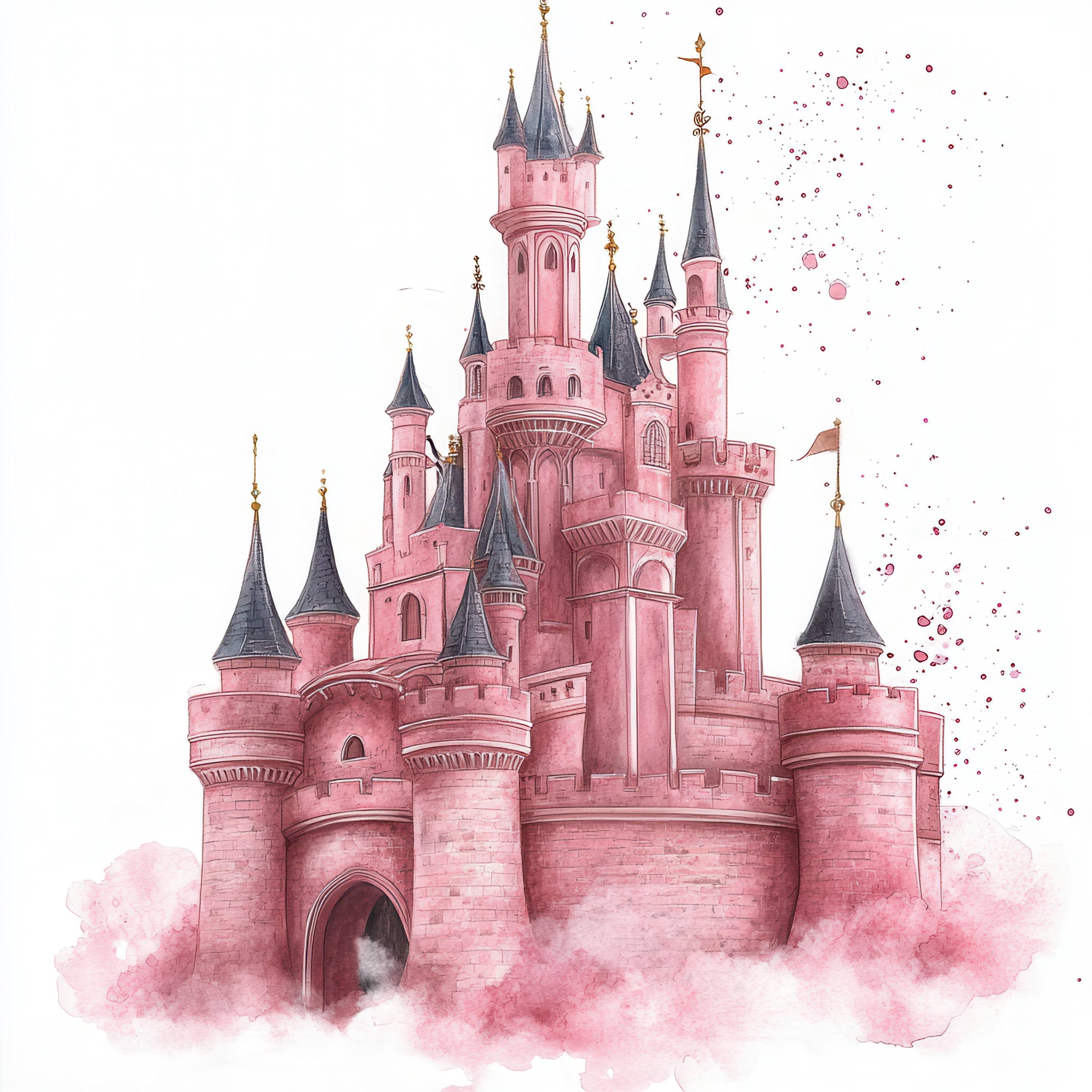 13 Princess Castle Clipart, Printable Watercolor Clipart, Junk Journals ...