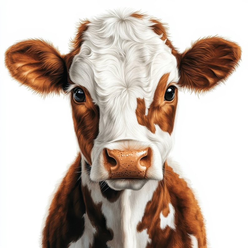 10 Cute Cow Clipart, Farm Clipart, Digital Paper Craft, Printable ...