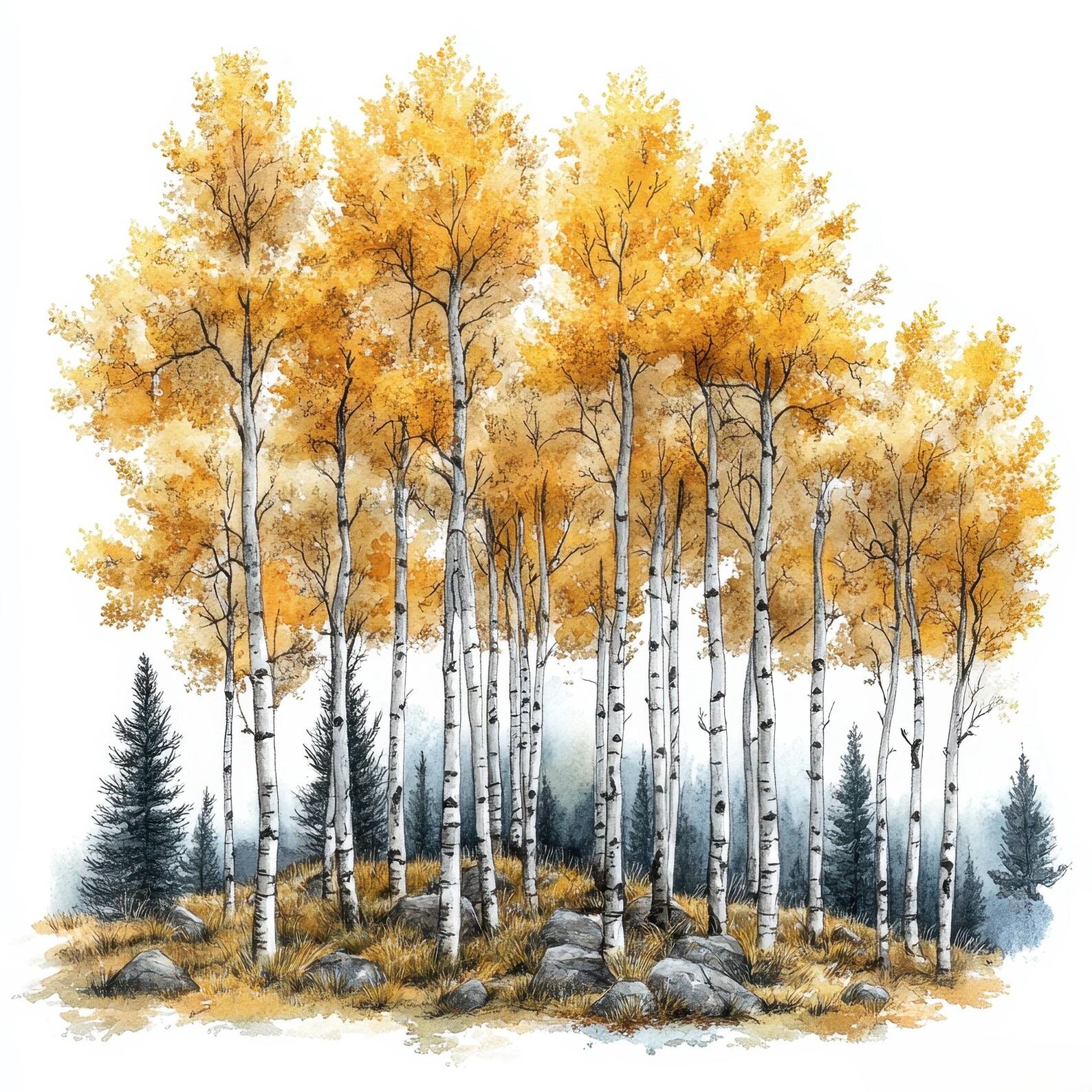 10 Forest Birch Trees Papers, 10 High Quality Jpgs, Digital Download ...