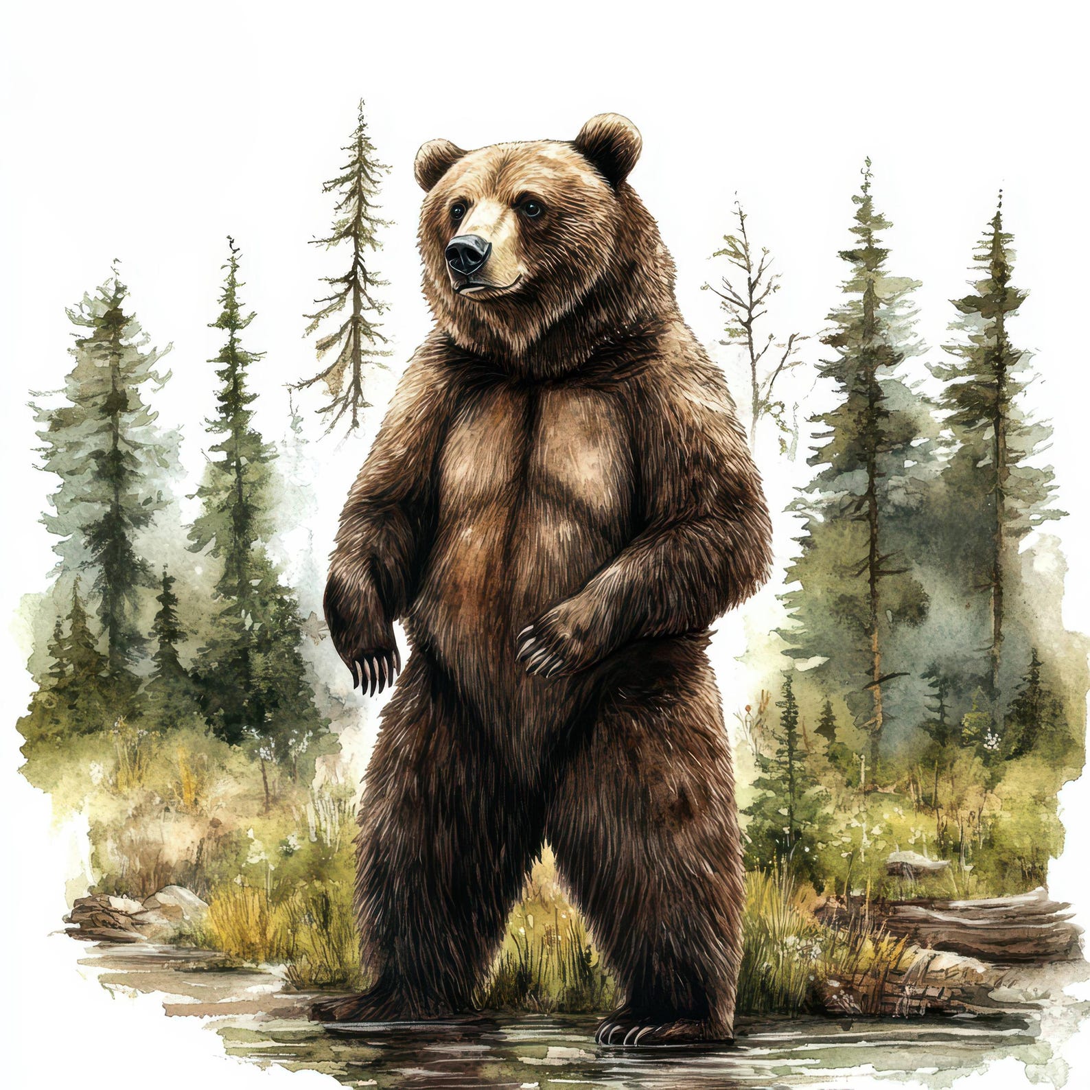 10 Grizzly Bear Clipart, 10 High Quality Jpgs, Digital Download ...