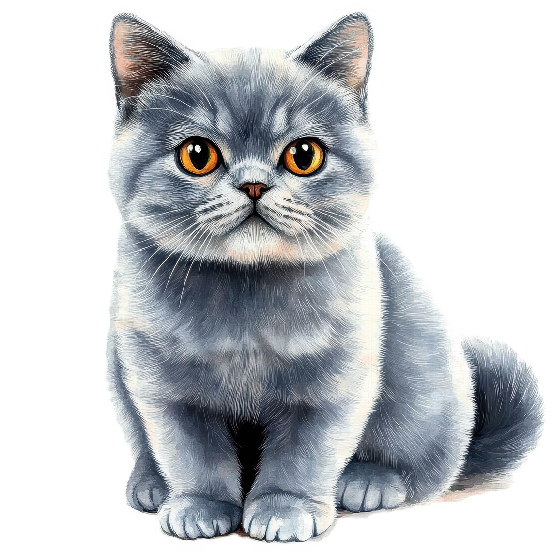 10 British Shorthair Cats Clipart, Digital Download, Card Making, 10 ...