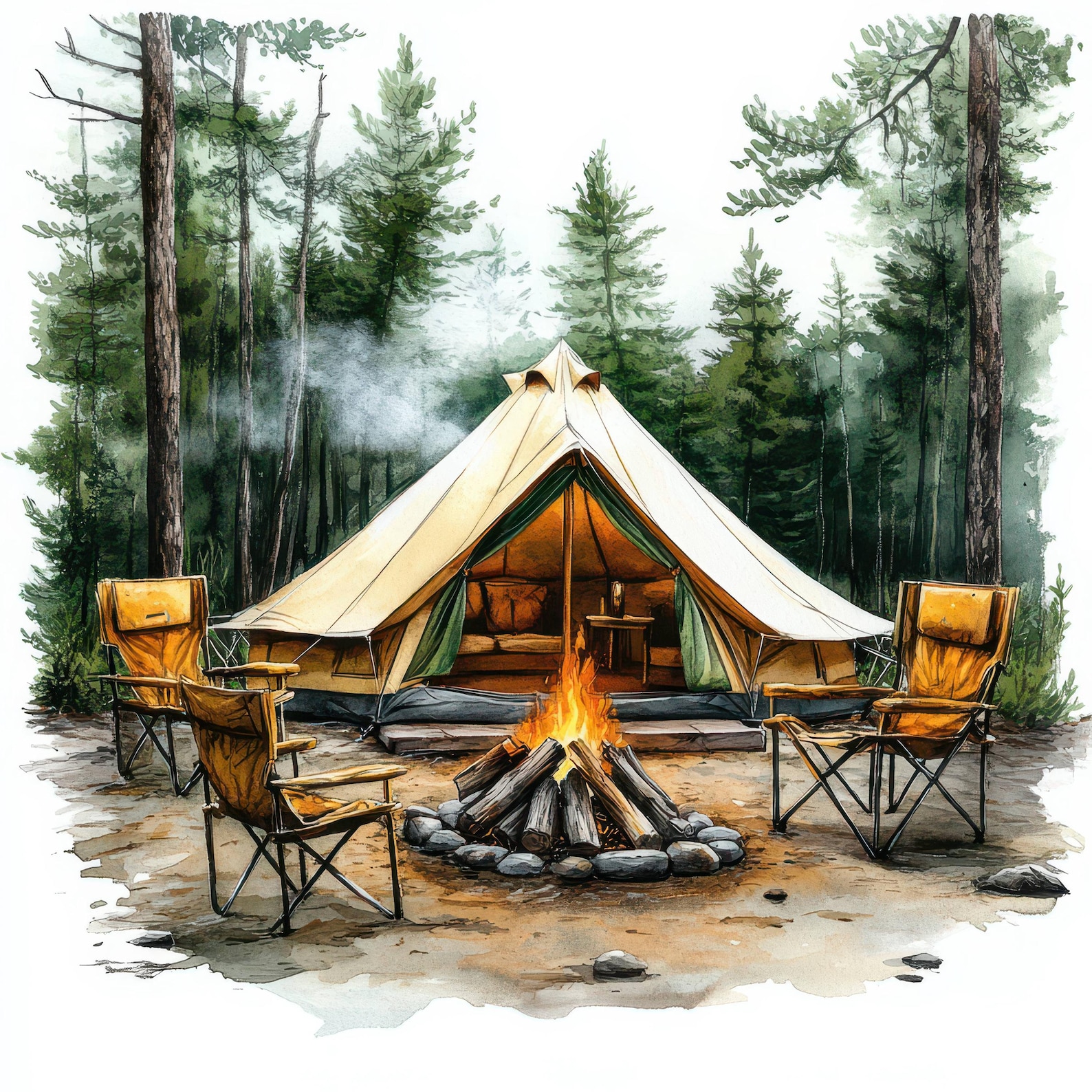 17 Camping Clipart Jpgs, Paper Craft, Camping, Commercial Use ...