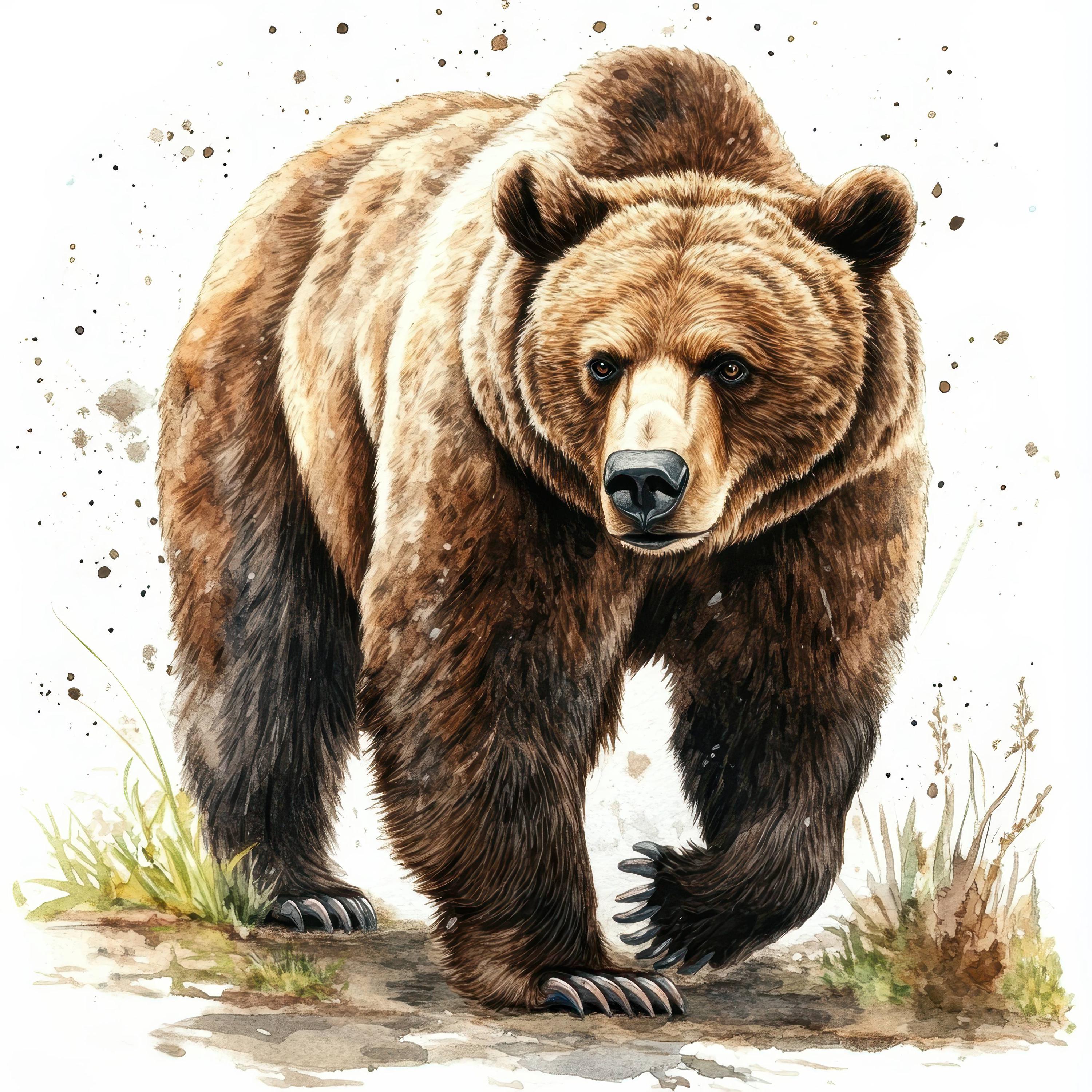 10 Grizzly Bear Clipart, 10 High Quality Jpgs, Digital Download ...