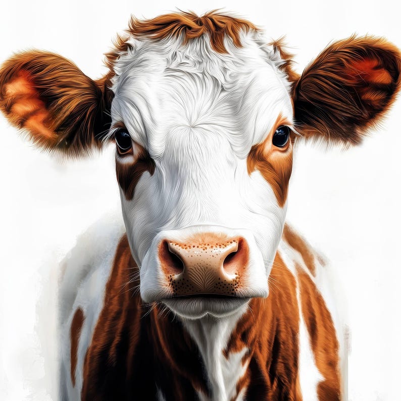 10 Cute Cow Clipart, Farm Clipart, Digital Paper Craft, Printable ...