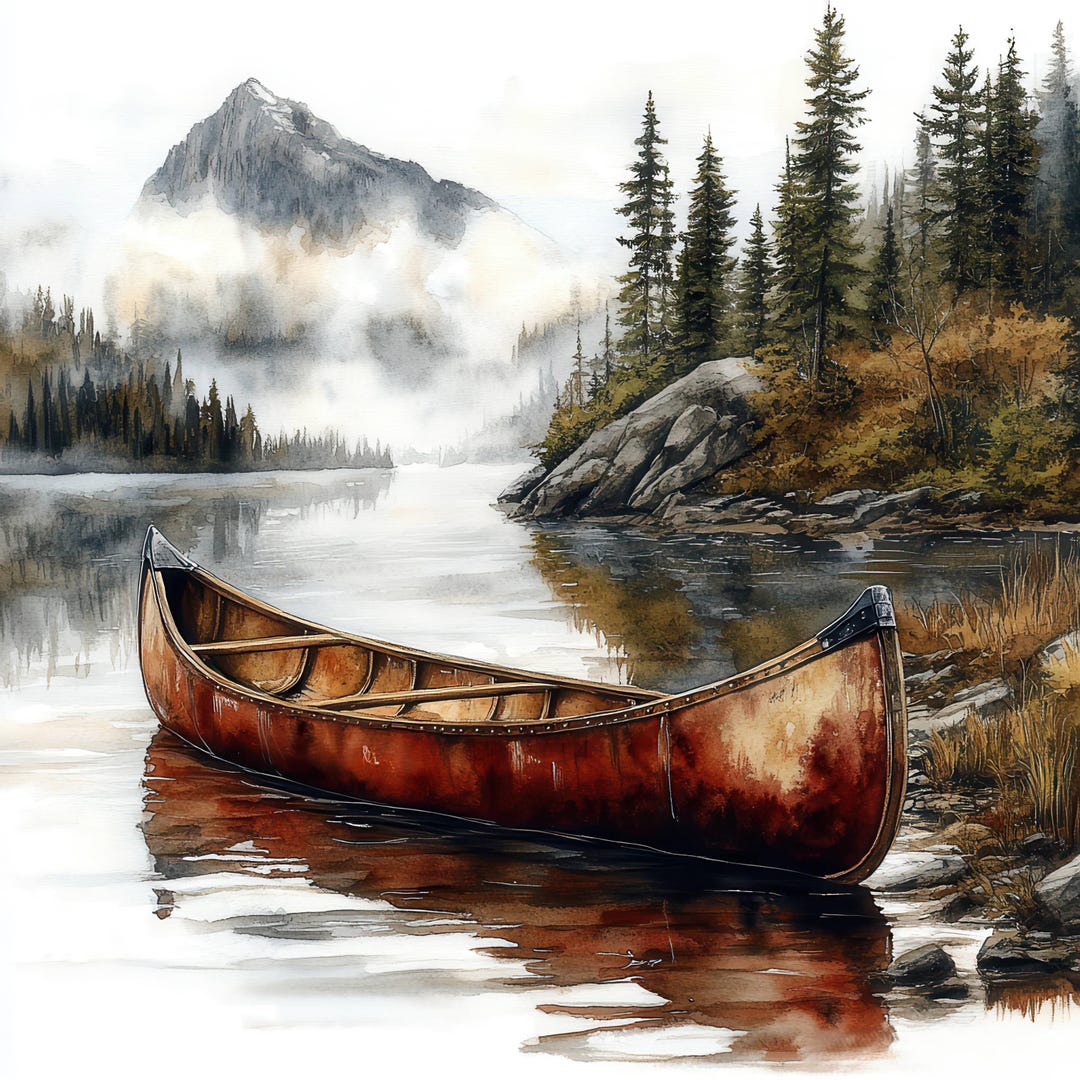 10 Vintage Canoe Clipart, 10 High Quality Jpgs, Digital Download, Card ...