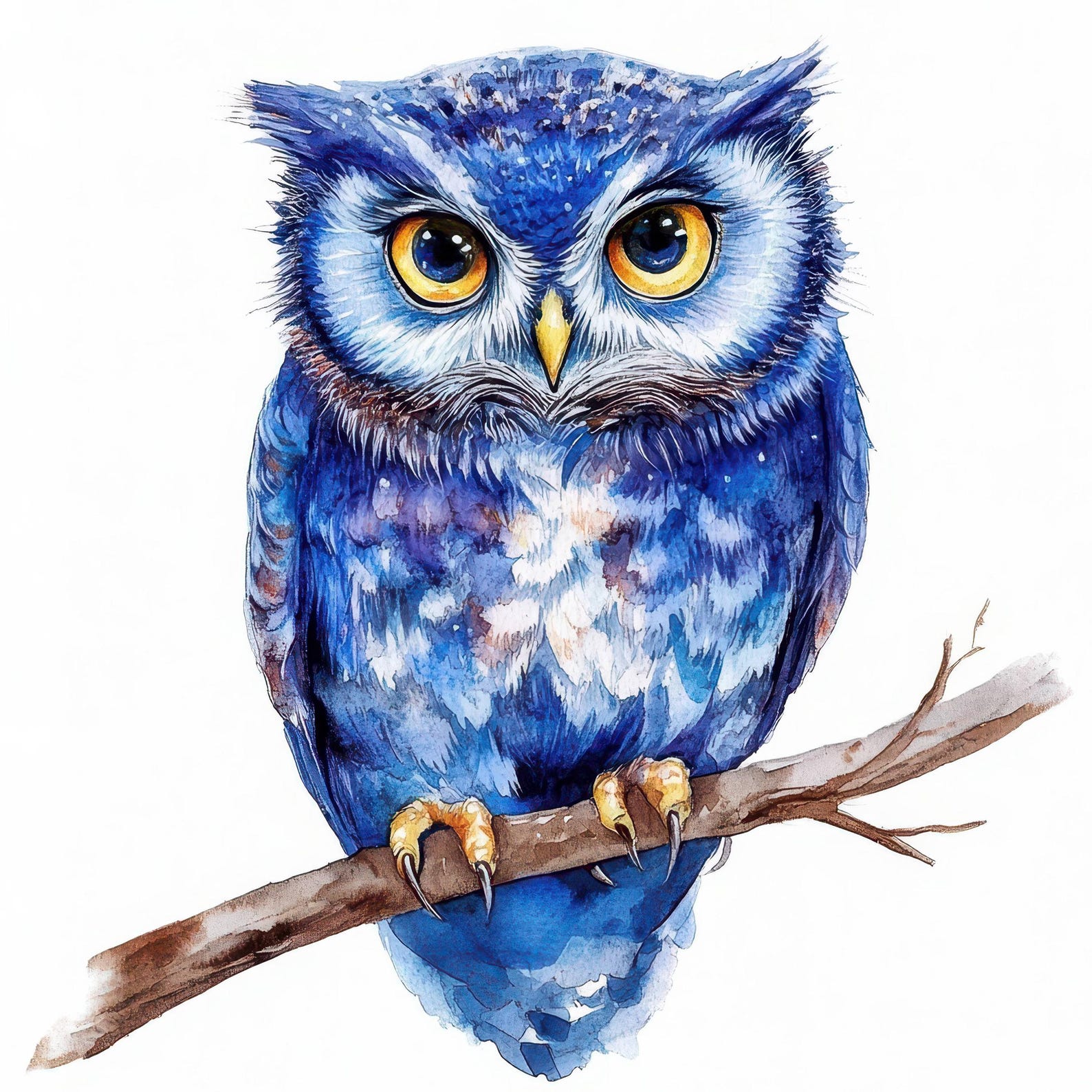 10 Cute Owl Clipart, Digital Download, Printable Watercolor Clipart ...