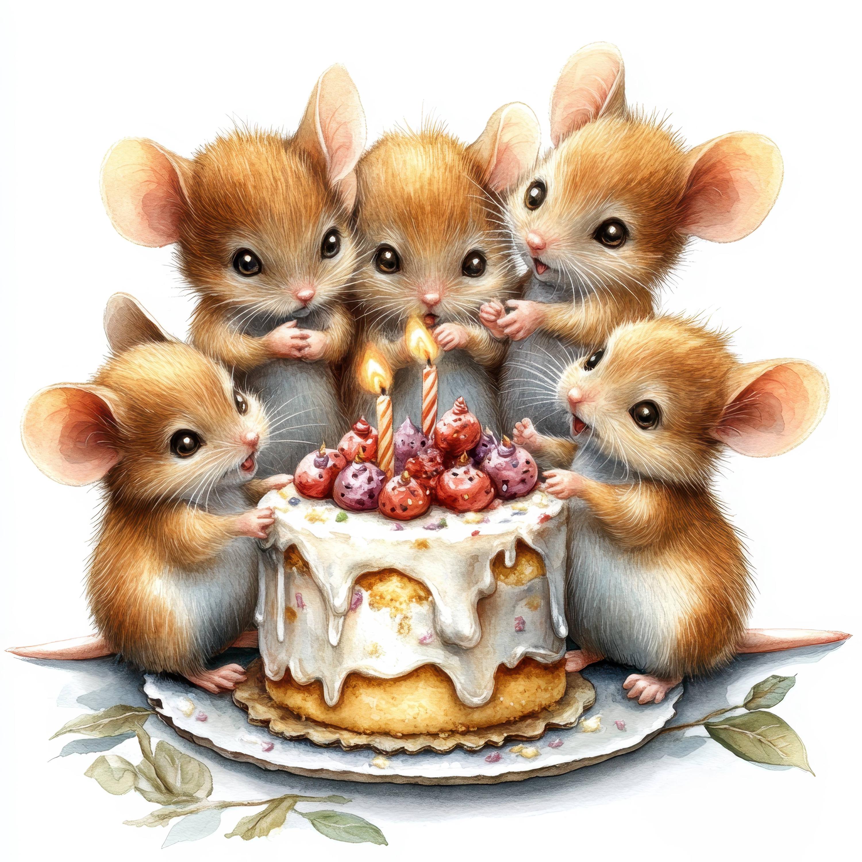 10 Mice Family Party Clipart, 10 High Quality Jpgs, Digital Download ...
