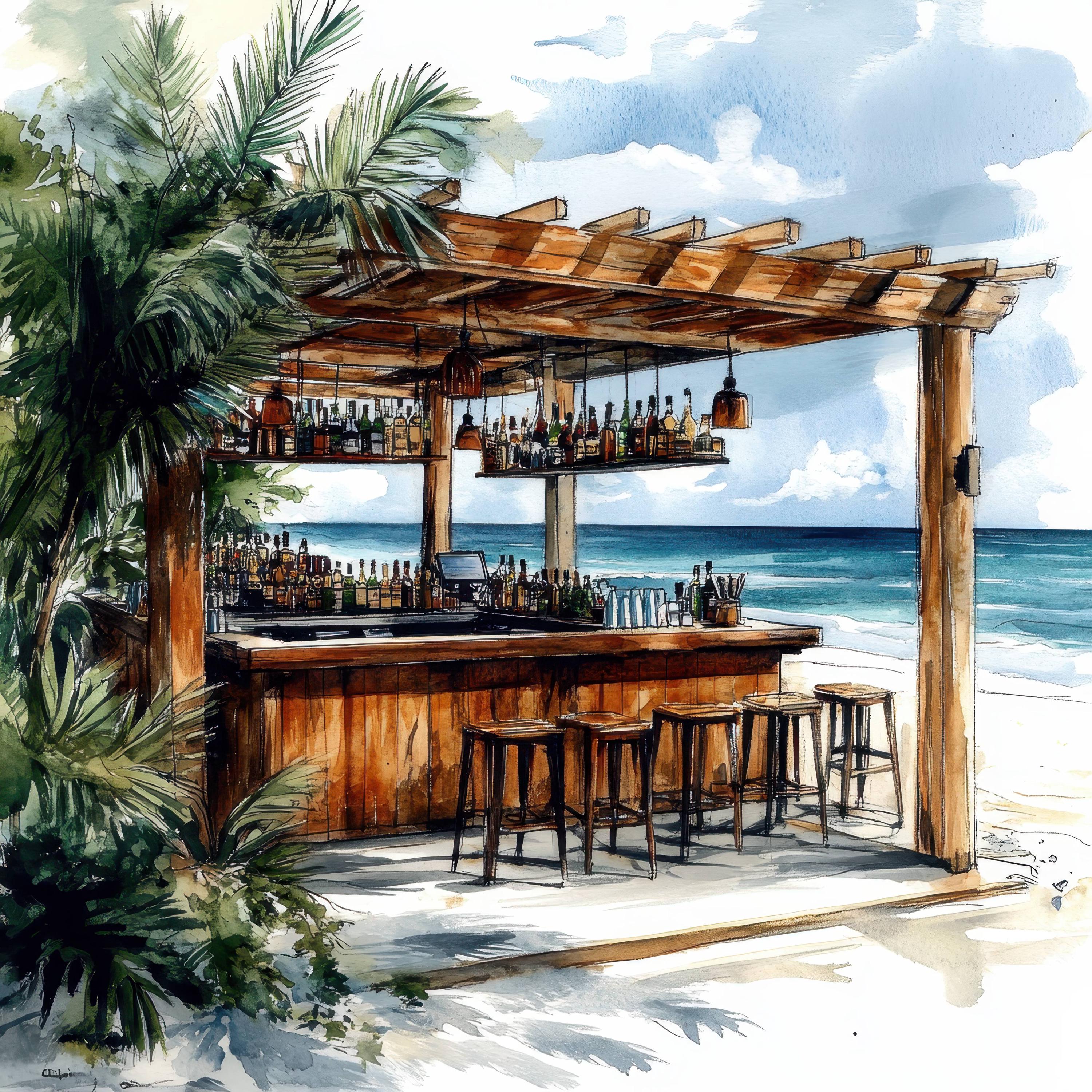10 Tropical Bar Clipart, 10 High Quality Jpgs, Digital Download ...