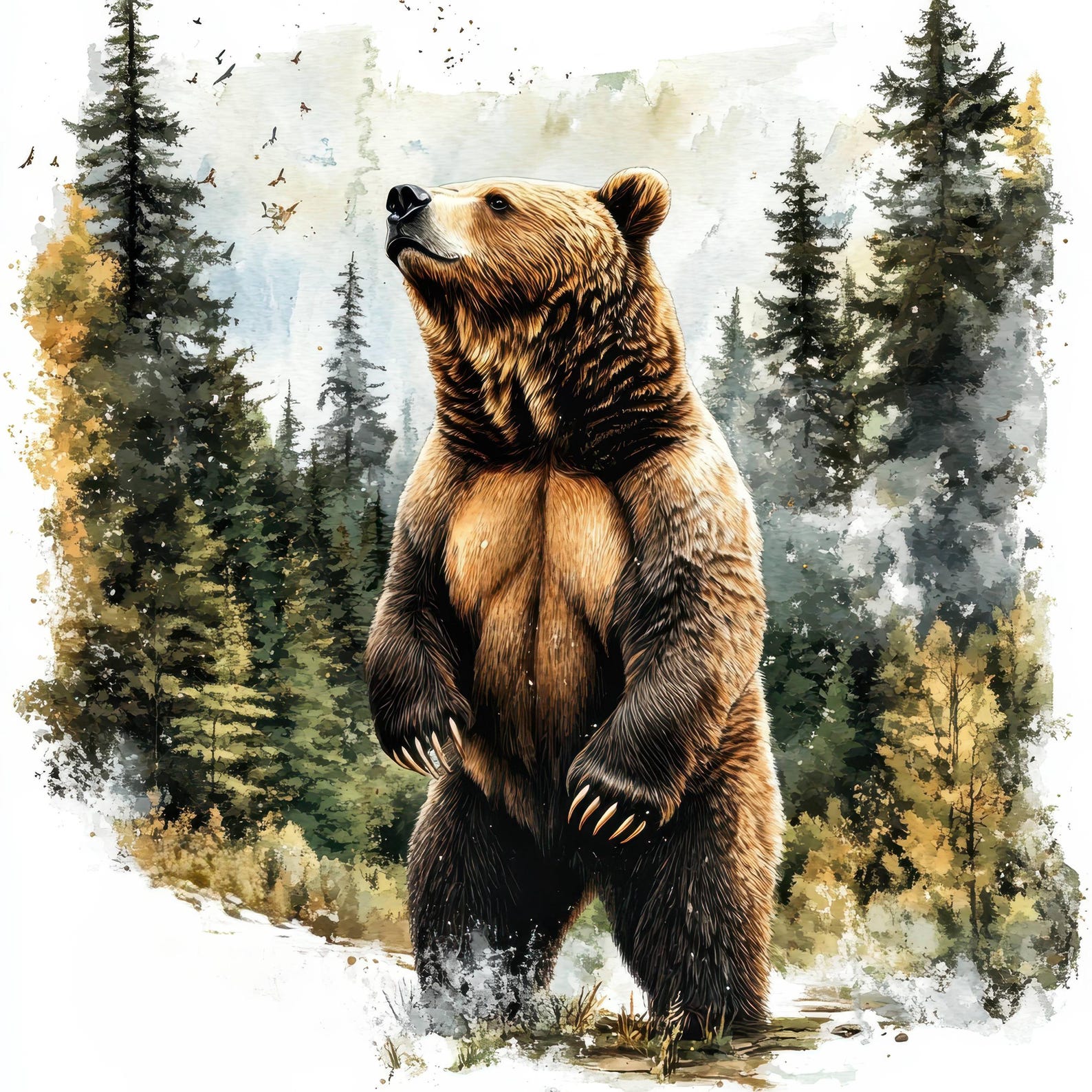 10 Grizzly Bear Clipart, 10 High Quality Jpgs, Digital Download ...