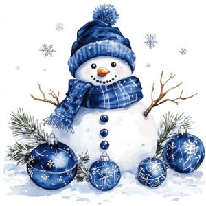 17 Snowman Clipart, Paper Craft, Printable Watercolor Clipart, High ...