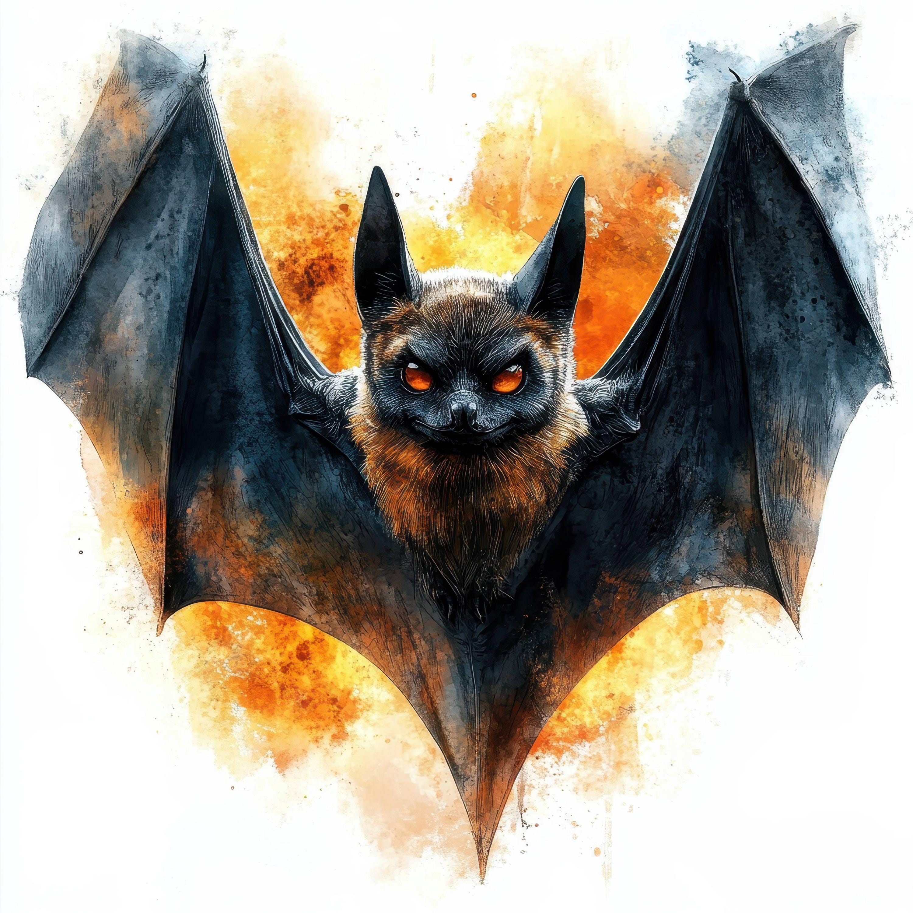 10 Bat Clipart, 10 High Quality Jpgs, Instant Digital Download ...