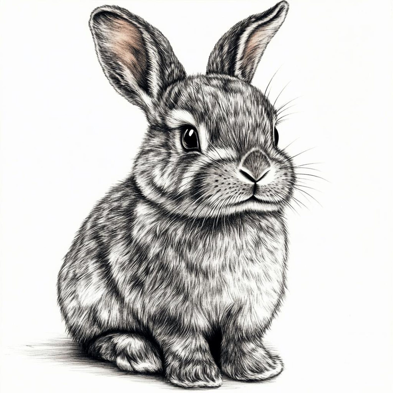 10 Bunny Black Ink Clipart, 10 High Quality Jpgs, Instant Digital ...