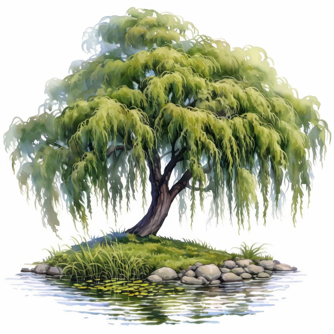 10 Willow Trees Clipart, 10 High Quality Jpgs, Digital Download, Card ...