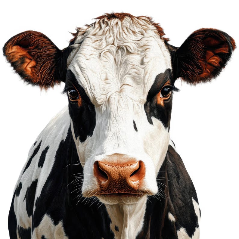 10 Cute Cow Clipart, Farm Clipart, Digital Paper Craft, Printable ...