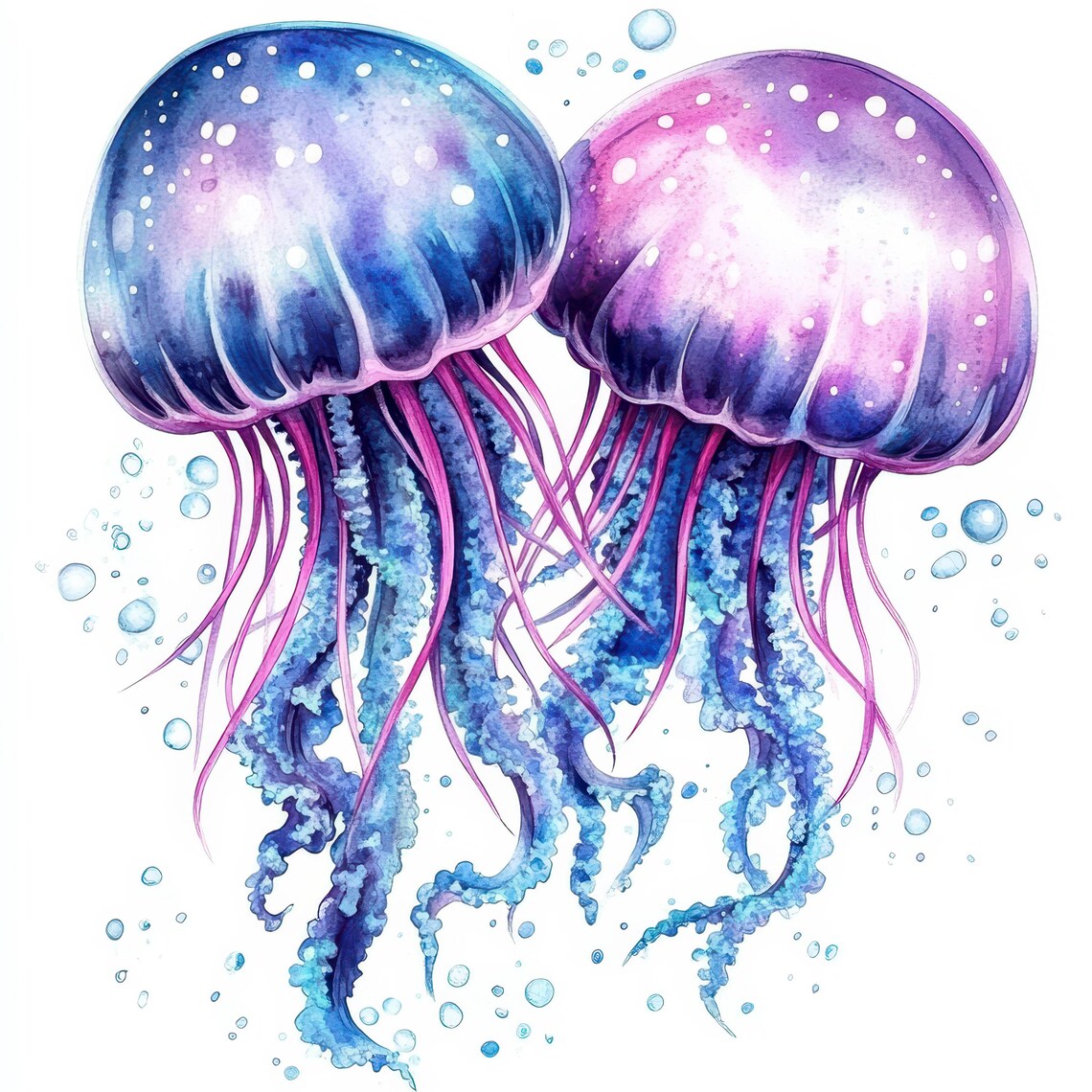 10 Jellyfish Clipart, Sea Jelly, Junk Journal, Digital Paper Craft ...