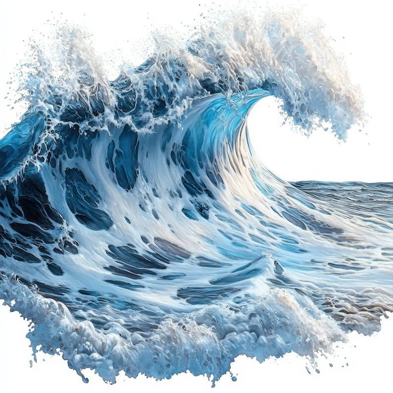 10 Ocean Waves Clipart, 10 High Quality Jpgs, Digital Download ...