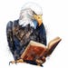 10 Eagle Reading Book Clipart, Bald Eagle, Printable Watercolor Clipart ...
