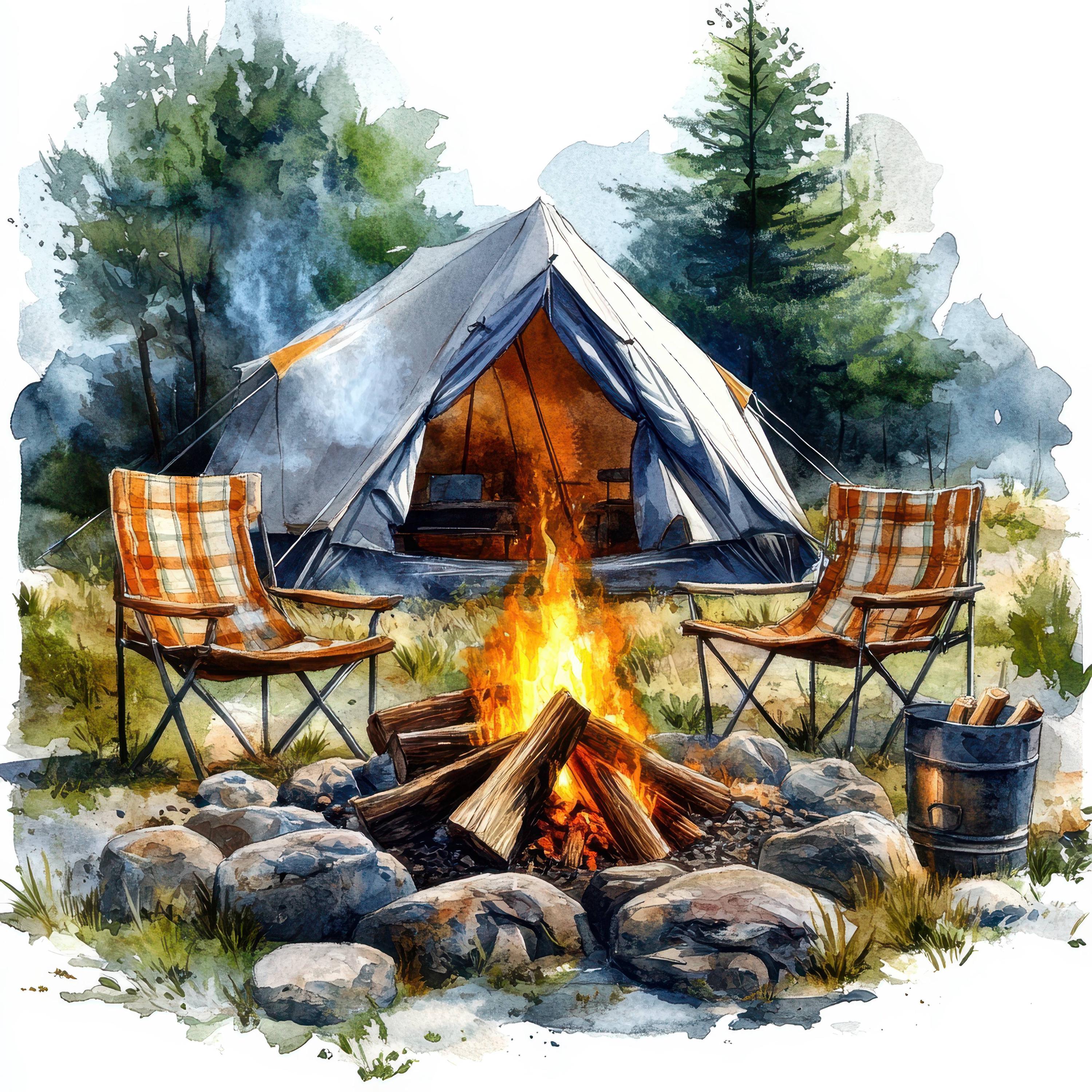 17 Camping Clipart Jpgs, Paper Craft, Camping, Commercial Use ...