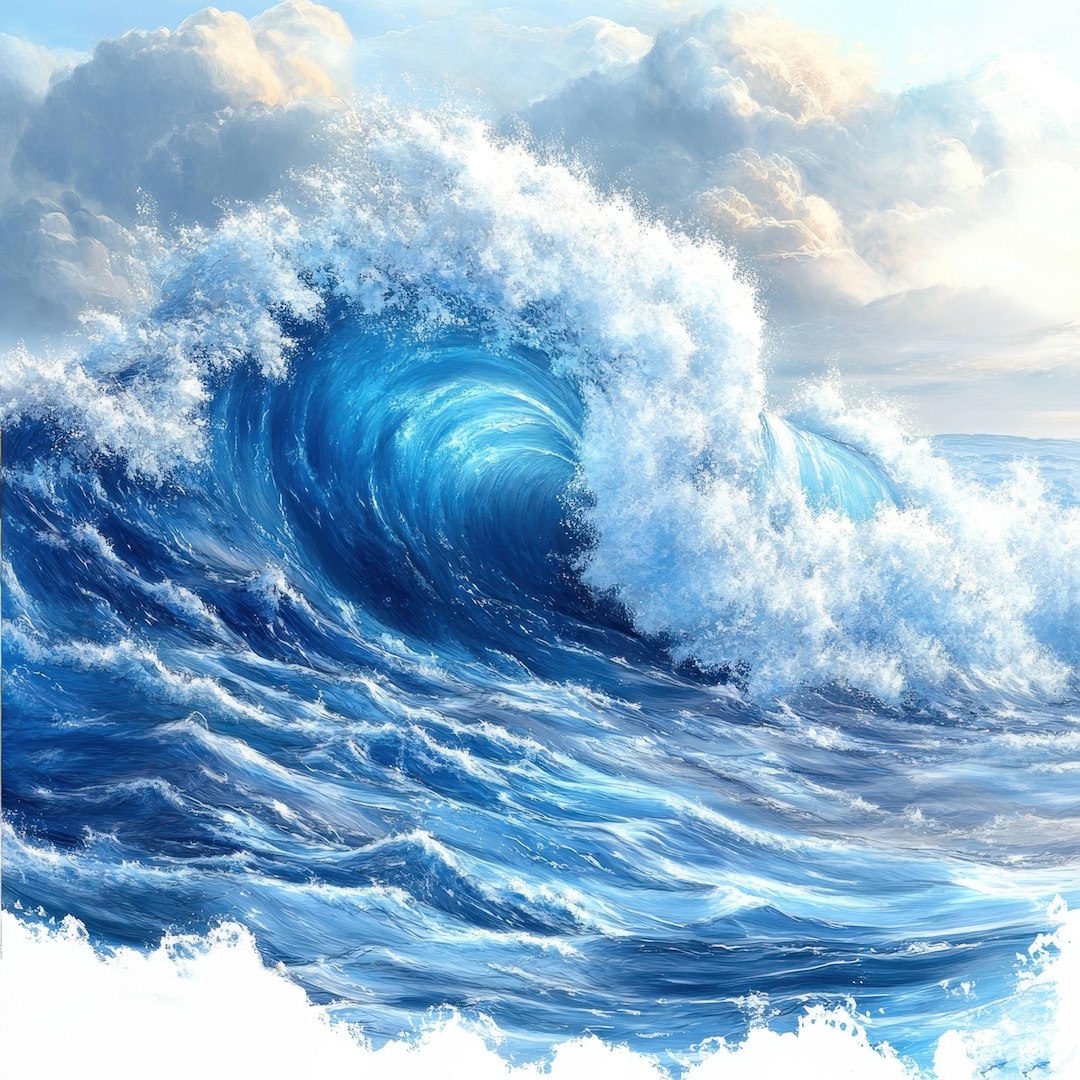10 Ocean Waves Clipart, 10 High Quality Jpgs, Digital Download ...