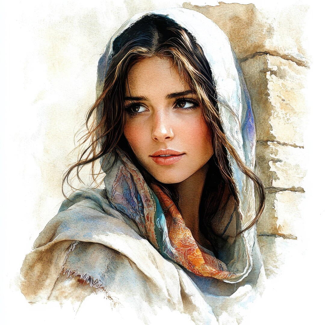 12 Woman in Biblical Times Clipart, Printable Watercolor Clipart ...