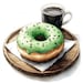 10 Donut and Coffee Clipart, Printable Watercolor Clipart, Junk ...